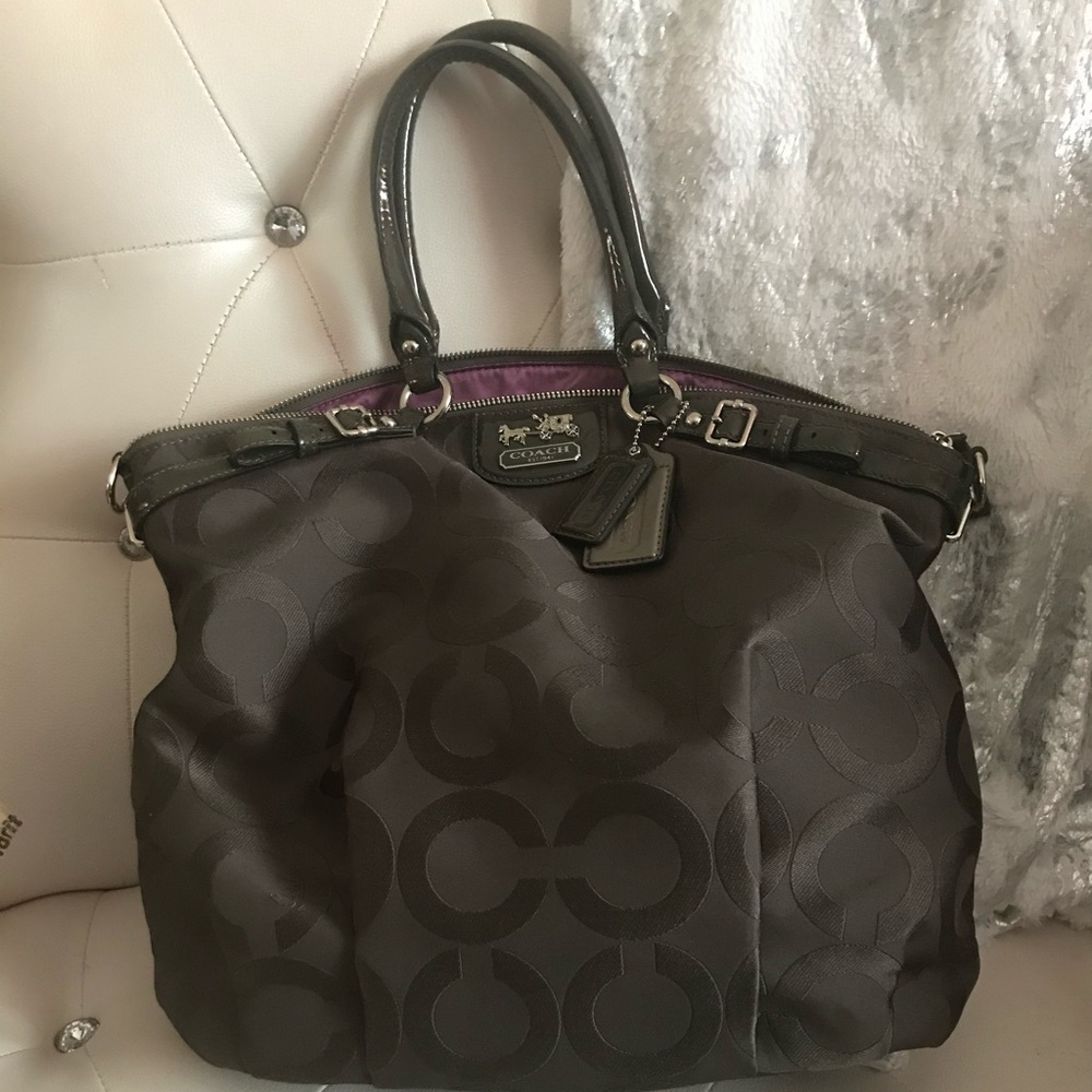 Coach Signature Collection Madison Large Gray Handbag - Gem